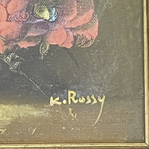 K. Rossy | Art | Vtg K Rossy Original Signed Art Oil On Canvas Floral ...